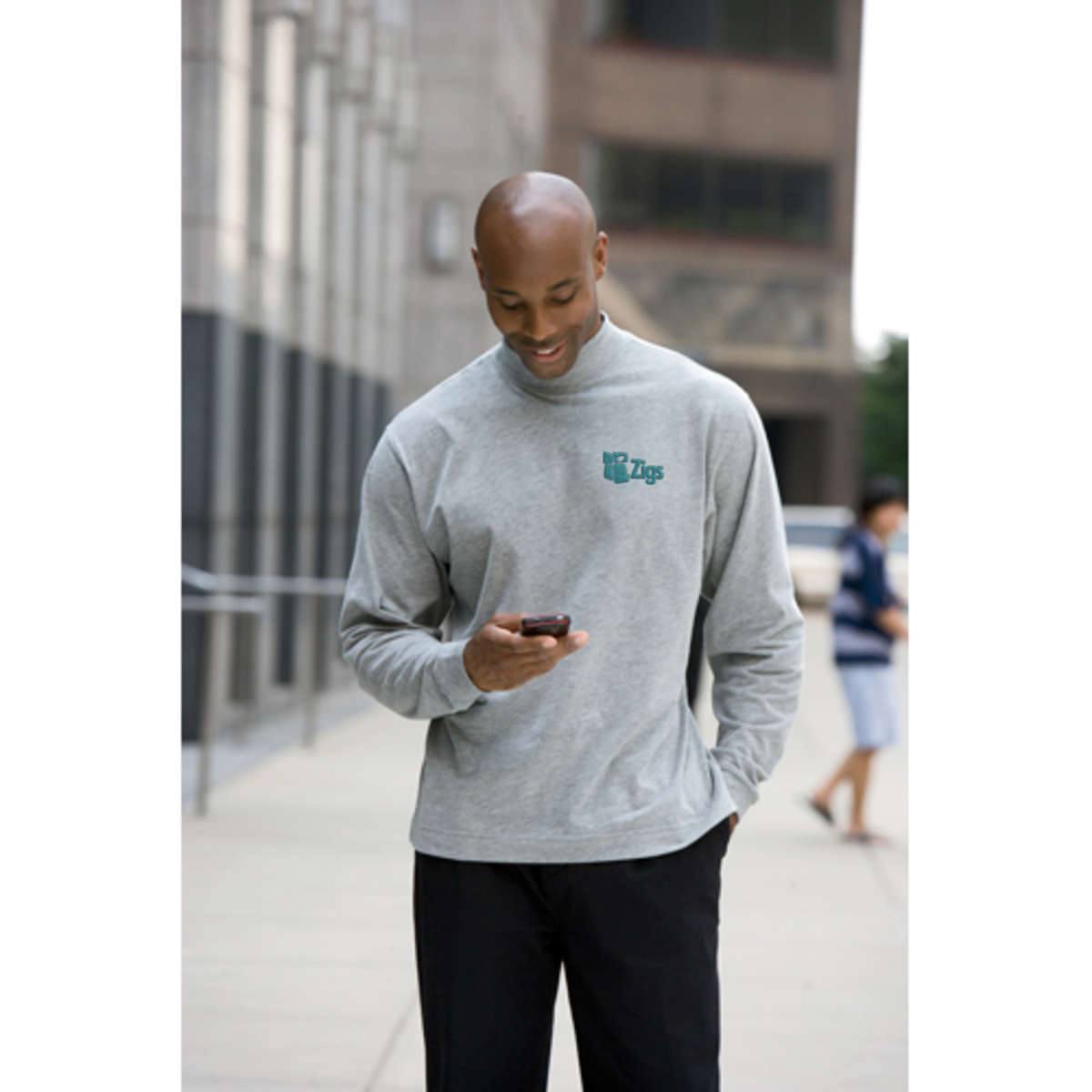 Custom Devon & Jones Sueded Cotton Jersey Mock Turtleneck