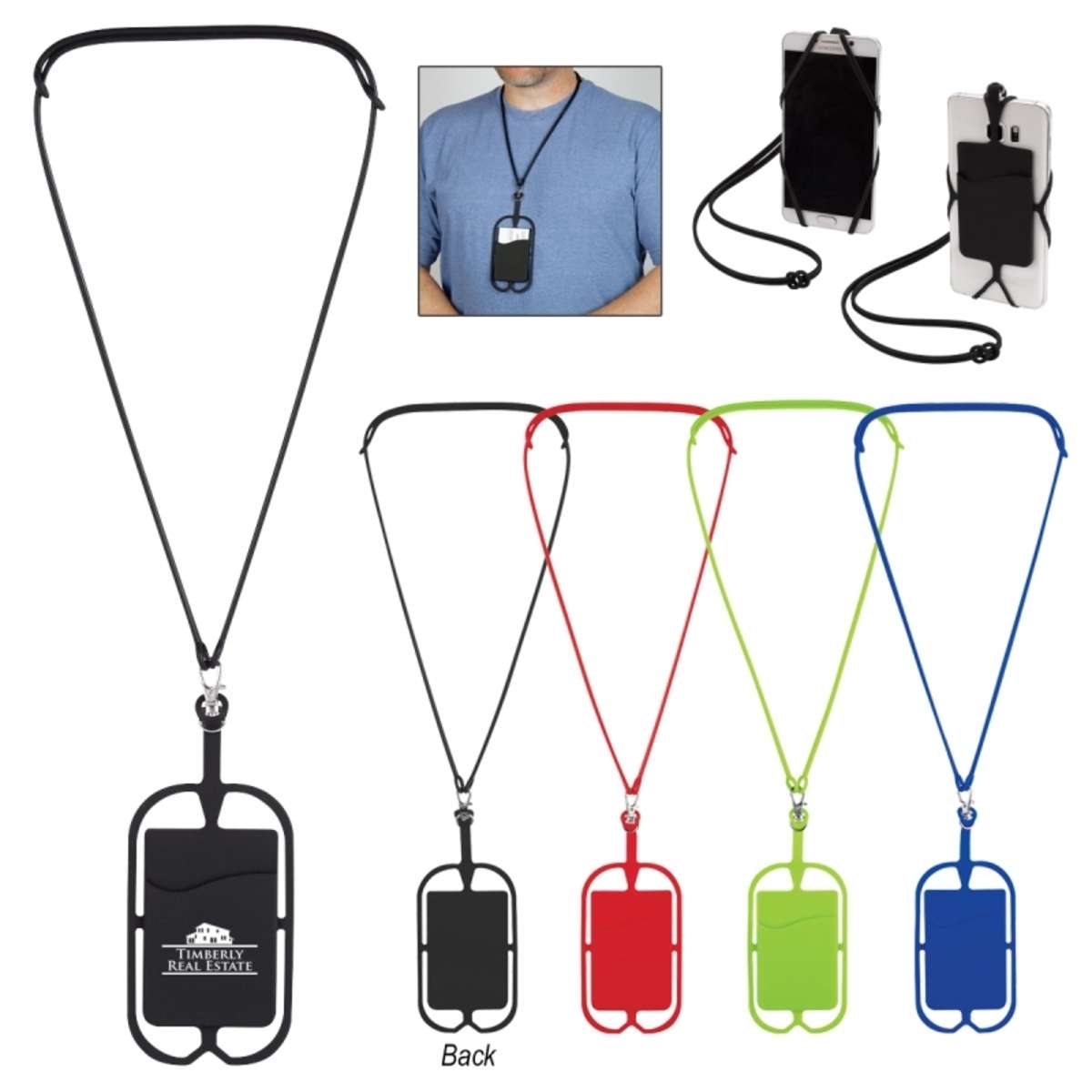 Order Custom Silicone Lanyard with Phone Holder and Wallet