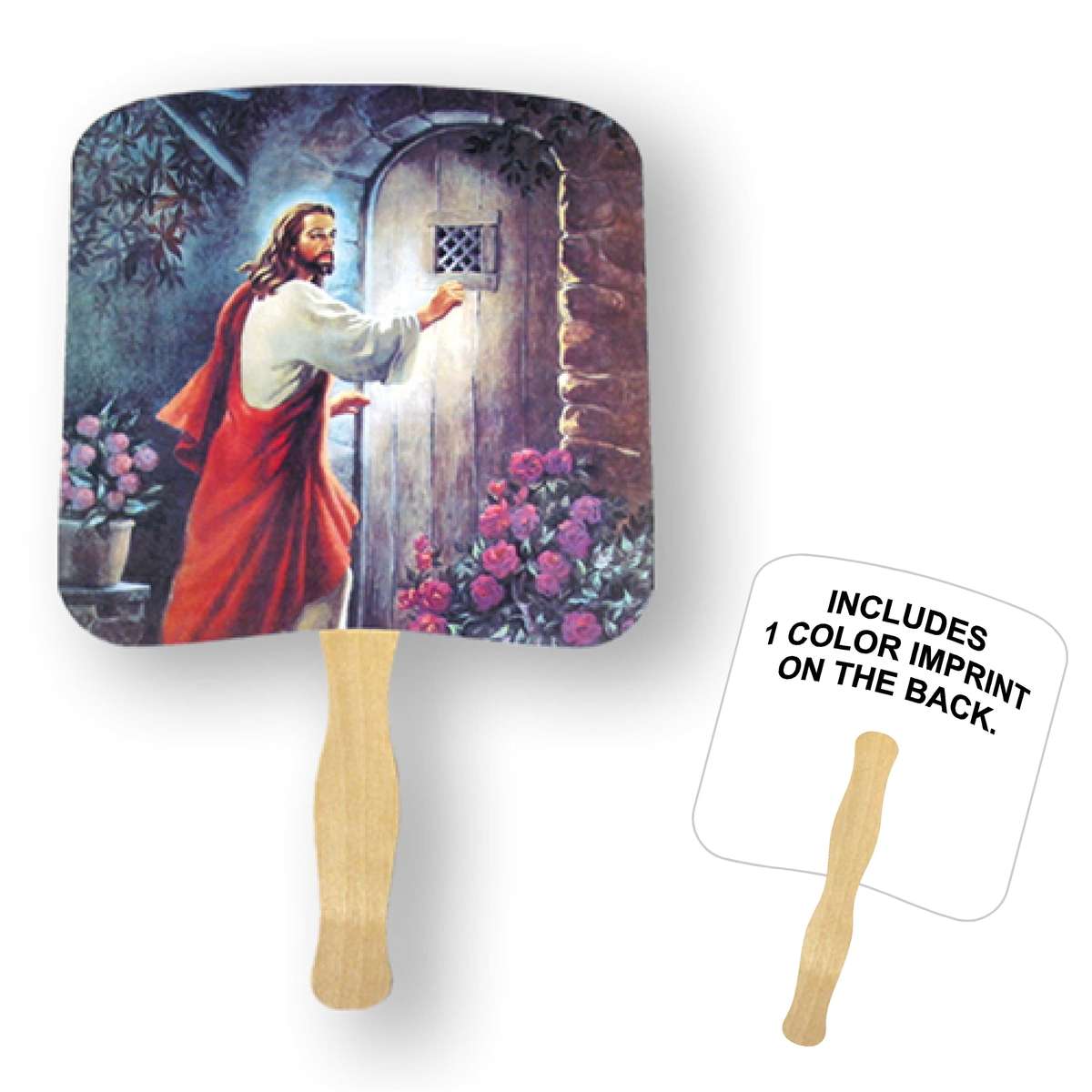 Order Custom Jesus Knocking Religious Hand Fan Online