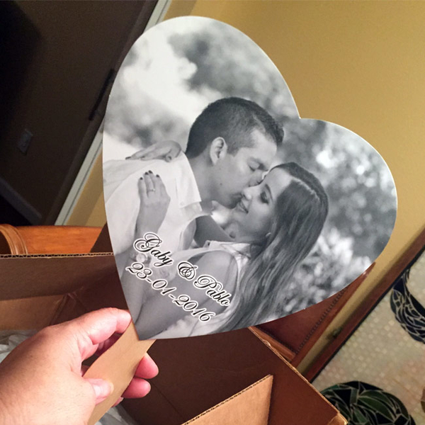 Order Custom Heart Shaped Paper Fan Online