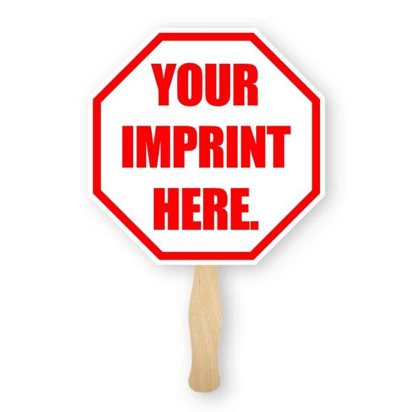Custom Stop Sign Hand Fan with Wood Handle | Deluxe.com