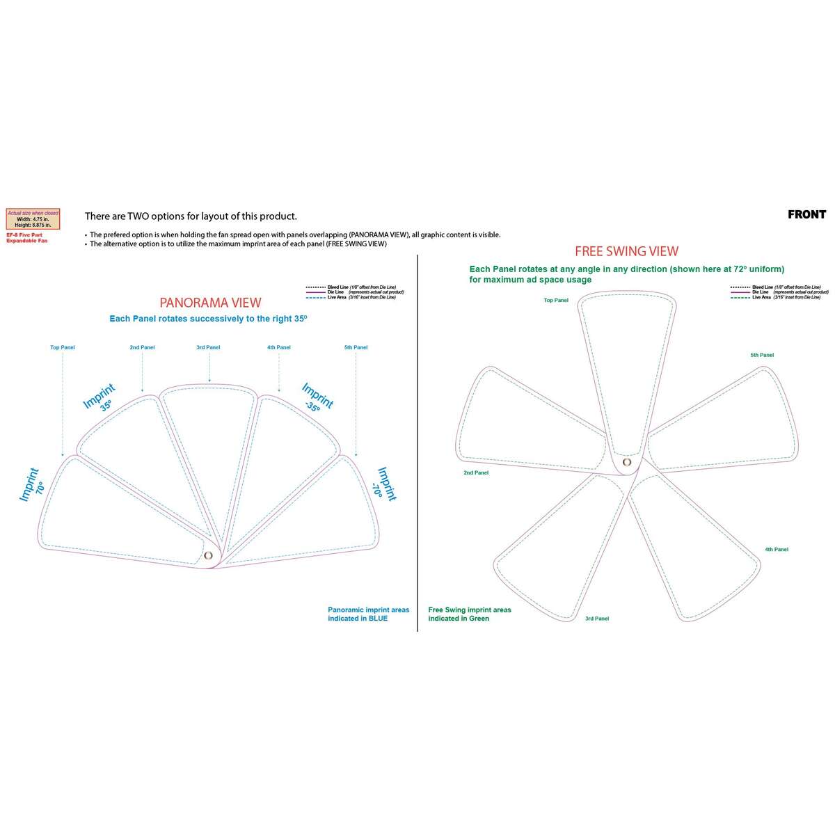 Order Custom Five Part Expandable Fan - Full Color Online