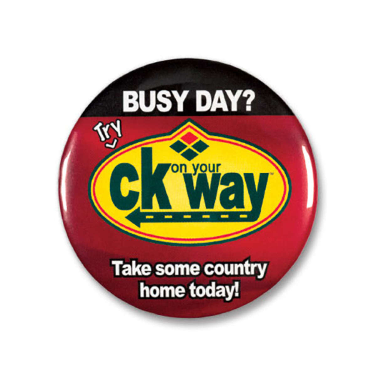 Full Color Round Safety Pin Back Button - 2-1/2" Diameter