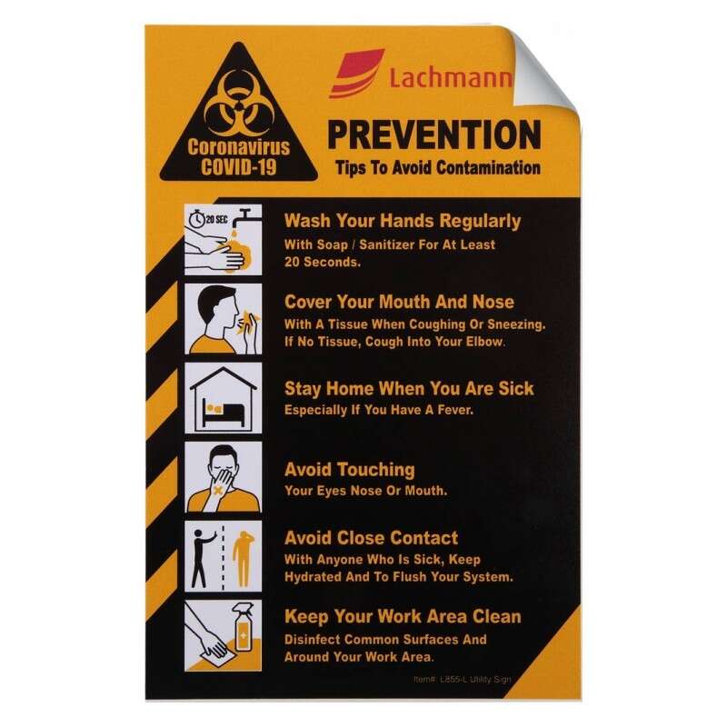 COVID-19 Prevention Utility Sign 5.5”x 8.5” Vinyl Sticker | Deluxe