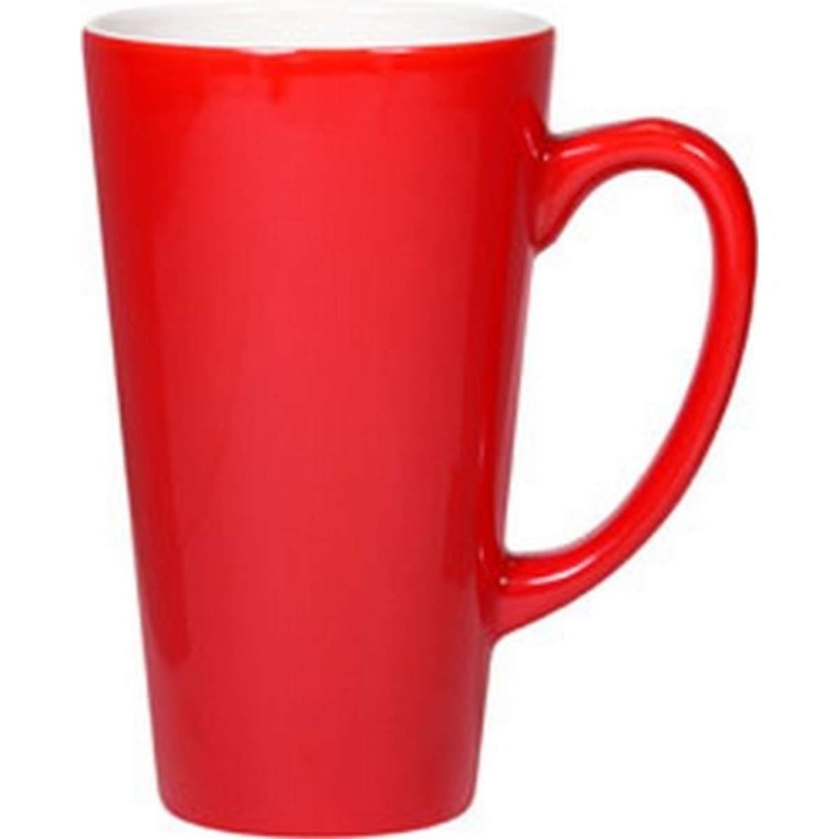 Order Custom Vitrified Cafe Latte Mug - 16 oz. Red & White