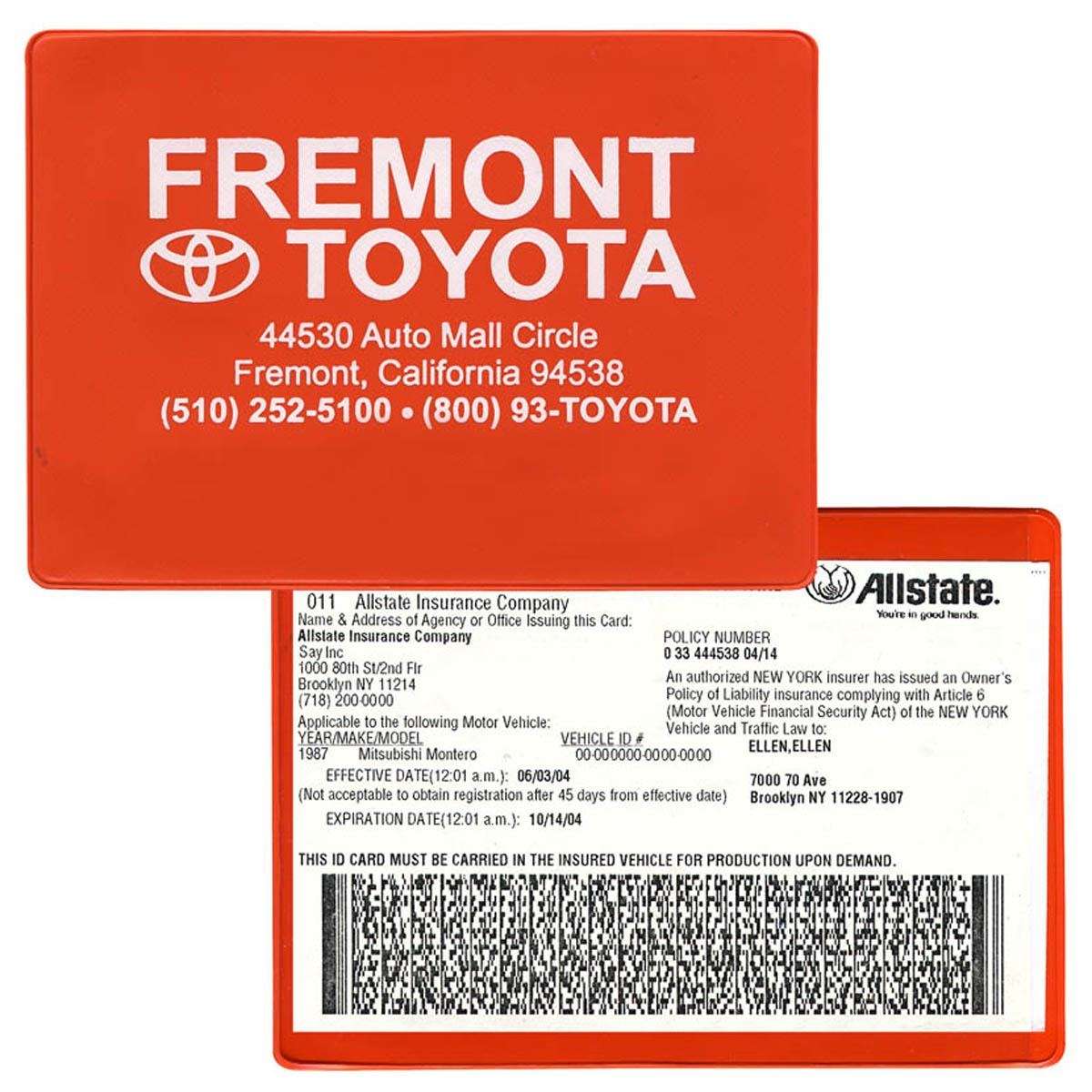 Order your Customized Insurance Card Holder for your Business