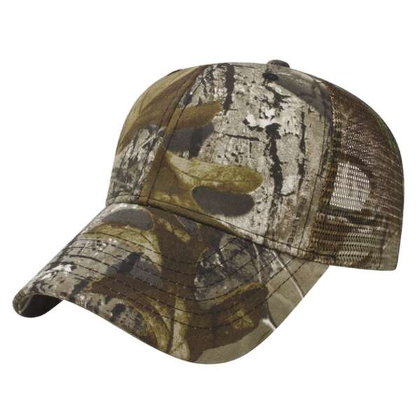All Over Camo Mesh Back Trucker Cap - Structured | Deluxe