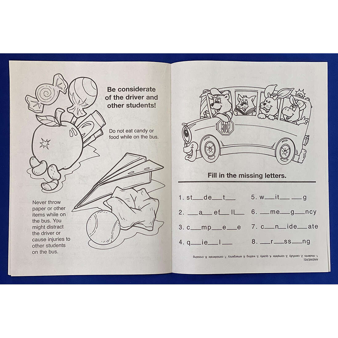 Coloring Book - Practice School Bus Safety Coloring & Activity Book ...