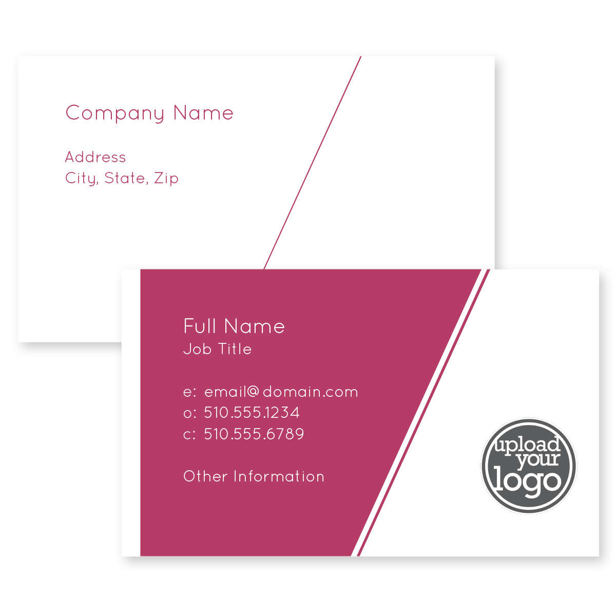 Order Custom Angular Lines Business Card 2x3-1/2 Rectangle Horizontal ...