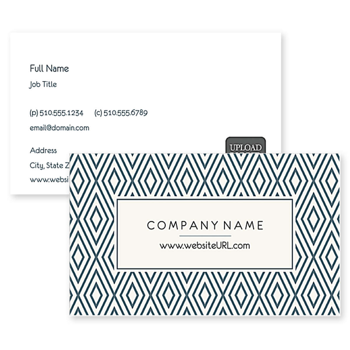 Diamond Pattern Business Card 2x3-1/2 Rectangle Horizontal | Deluxe