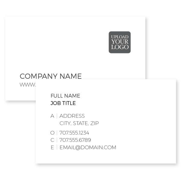 Left Align Business Card 2x3-1/2 Rectangle Horizontal | Deluxe