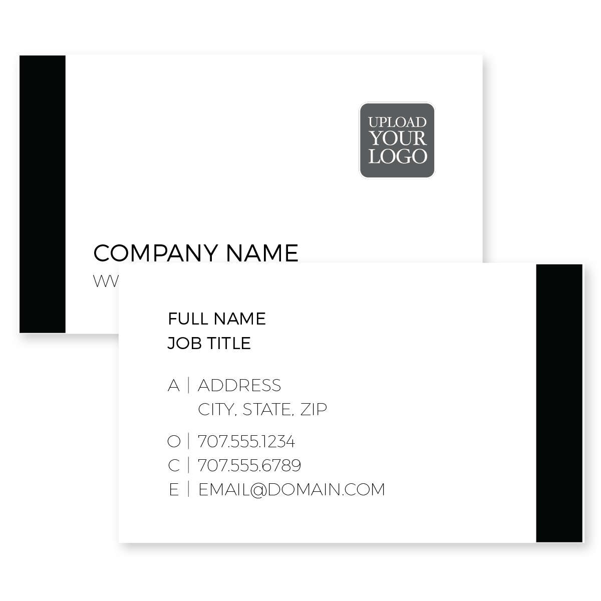 Left Align Business Card 2x3-1/2 Rectangle Horizontal | Deluxe