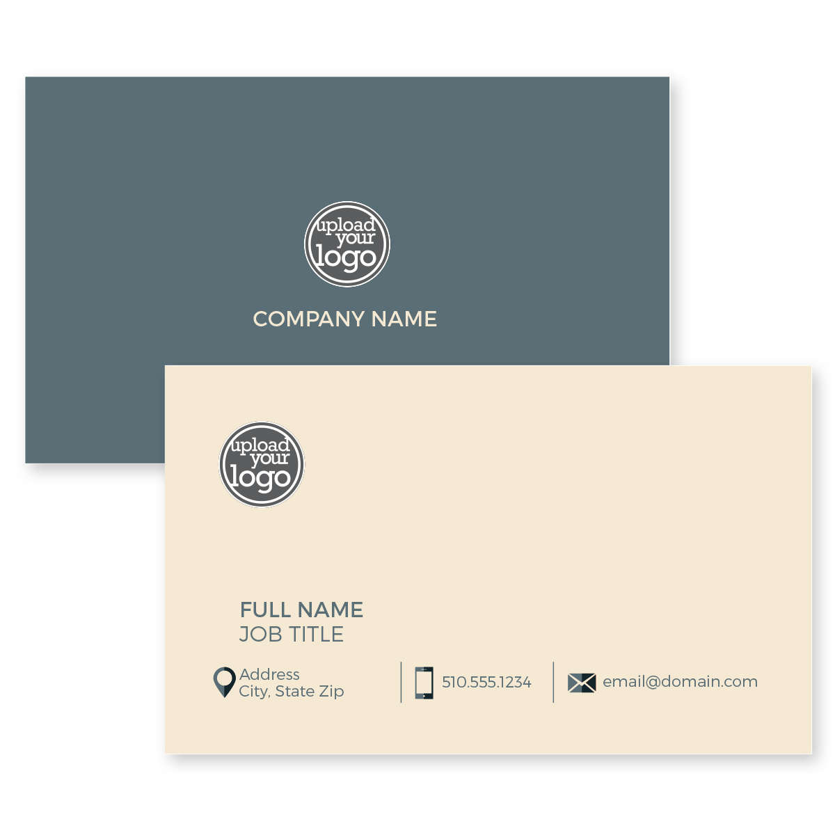 Logo Layout Business Card 2x3-1/2 Rectangle Horizontal | Deluxe