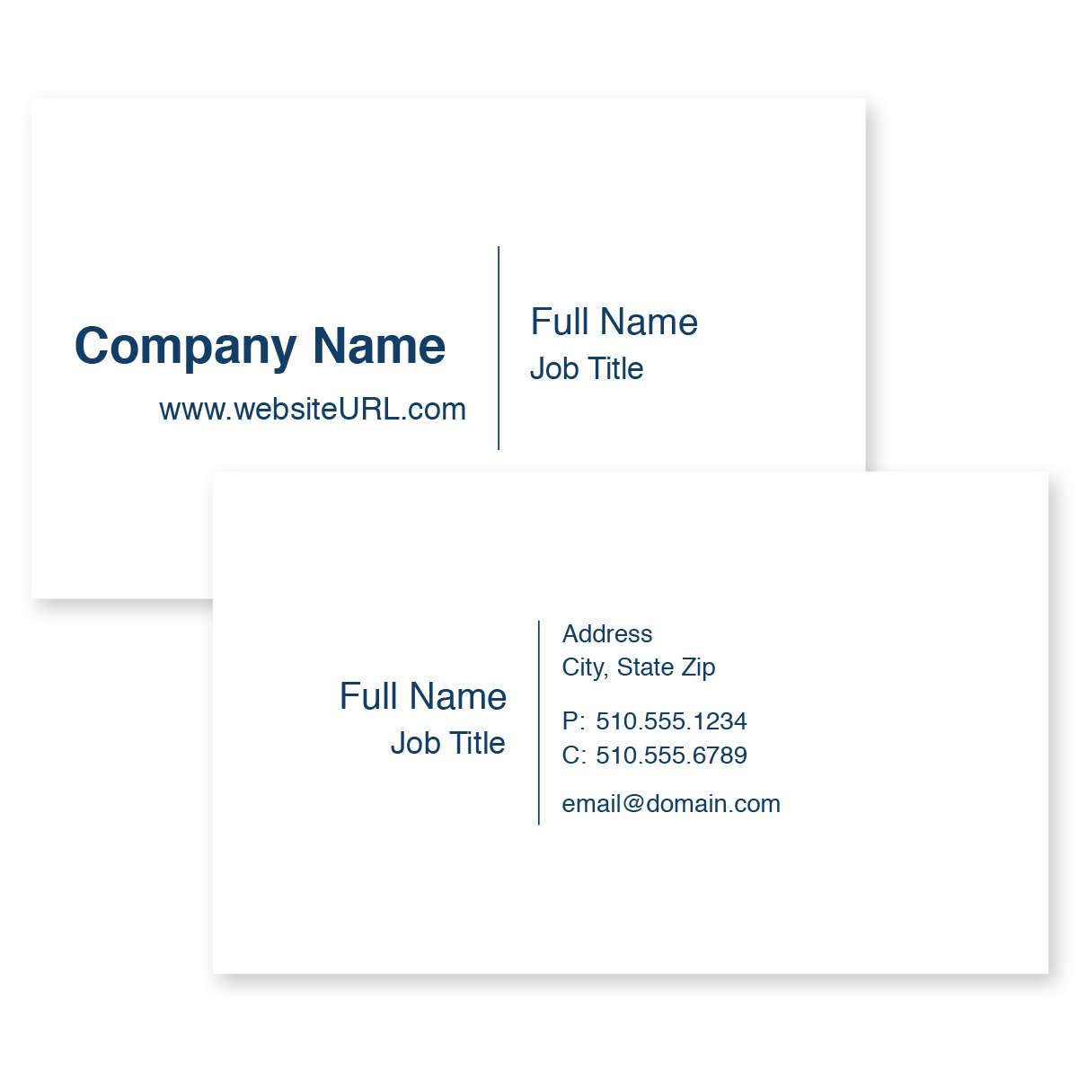 The Standard Style Business Card 2x3-1/2 | Deluxe