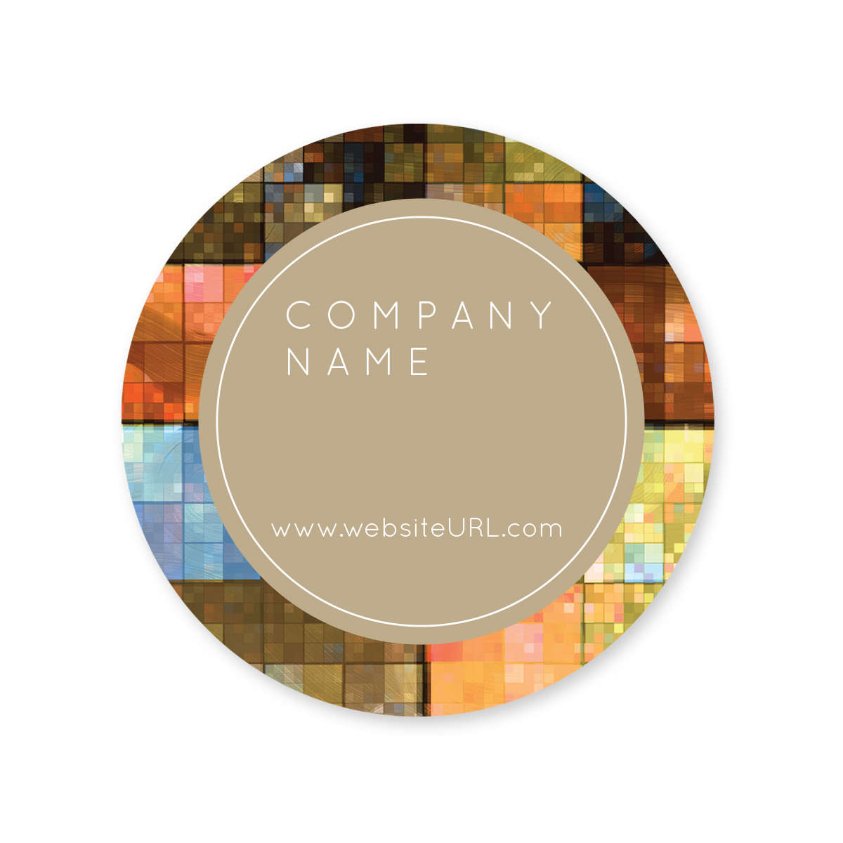 Shimmering Squares Sticker 2x2 Circle | Deluxe