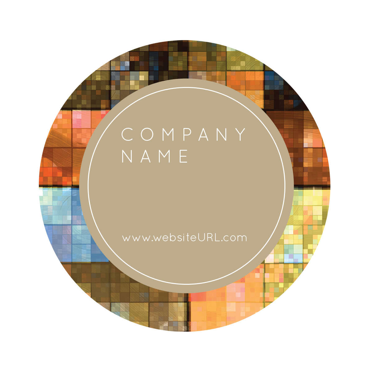 Shimmering Squares Sticker 3x3 Circle | Deluxe