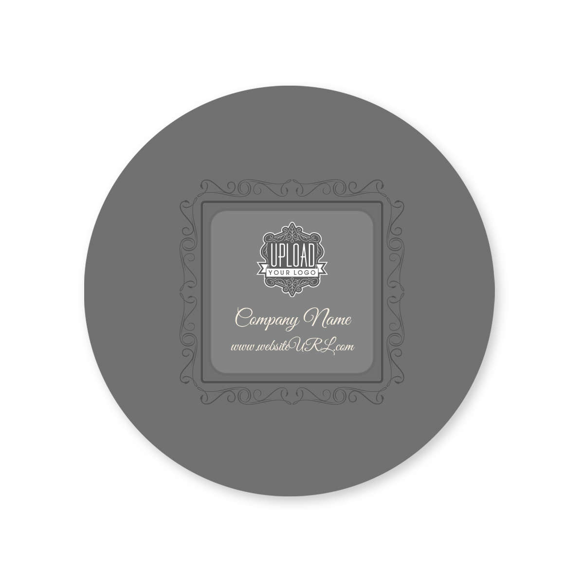 Twirly Border Sticker 2x2 Circle | Deluxe