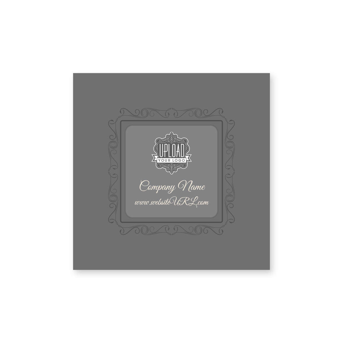 Twirly Border Sticker 2x2 Square | Deluxe
