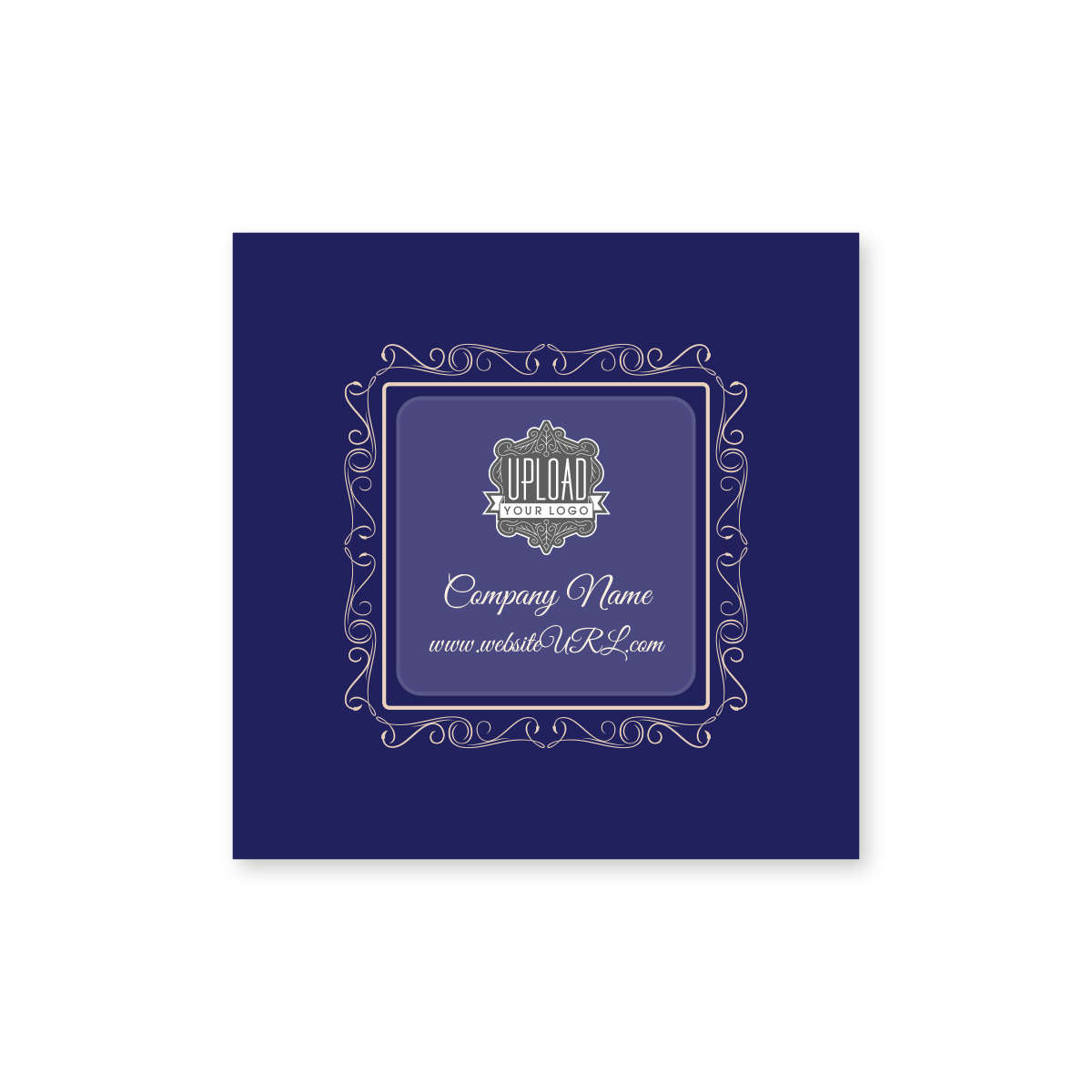 Twirly Border Sticker 2x2 Square | Deluxe