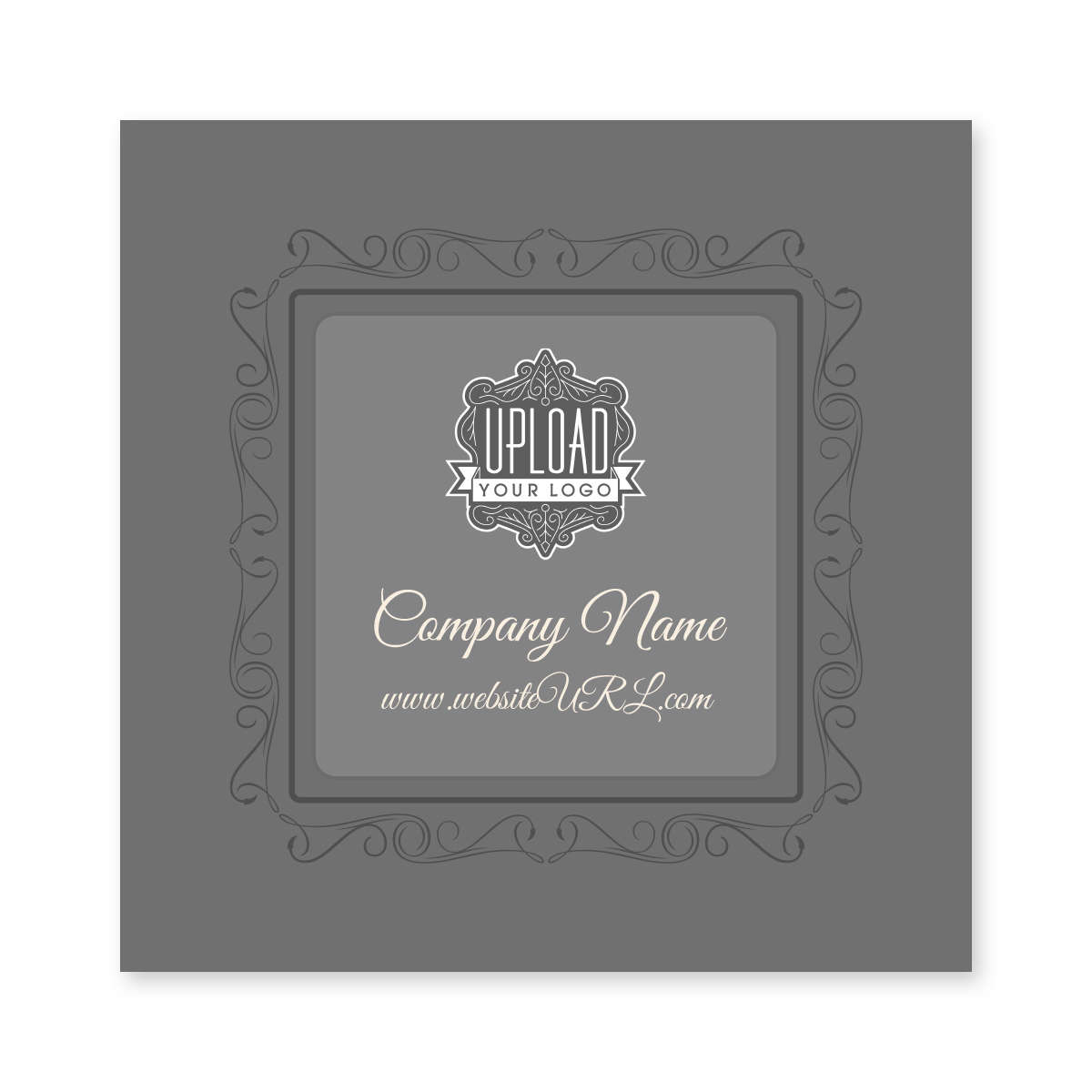 Twirly Border Sticker 3x3 Square | Deluxe