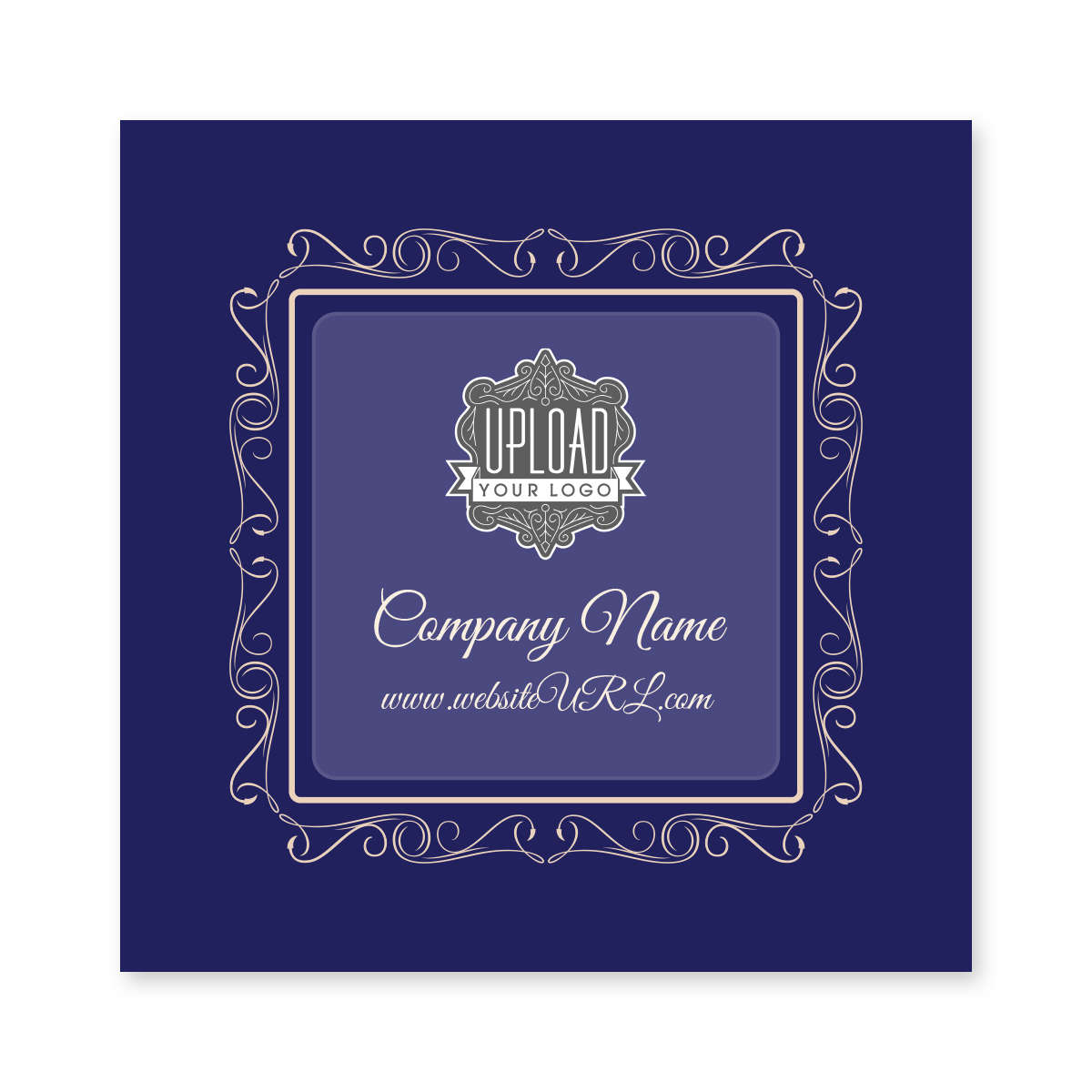 Twirly Border Sticker 3x3 Square | Deluxe