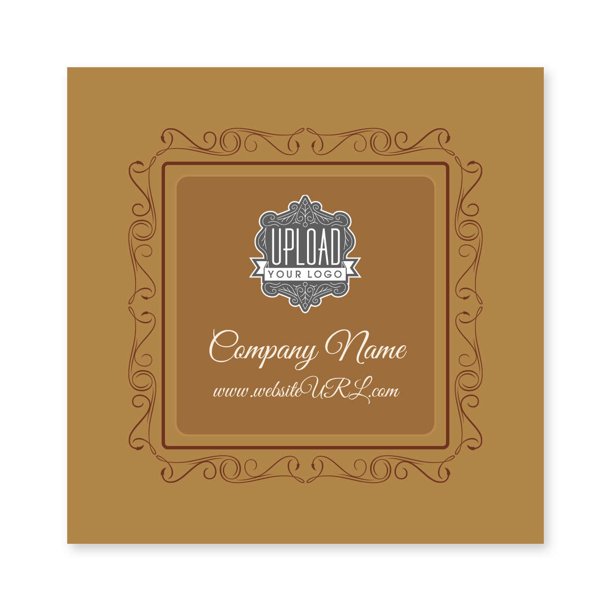 Twirly Border Sticker 3x3 Square | Deluxe