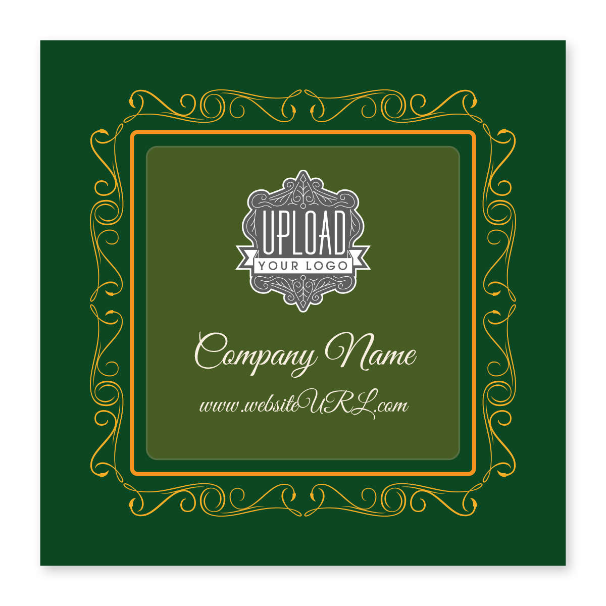 Twirly Border Sticker 4x4 Square | Deluxe