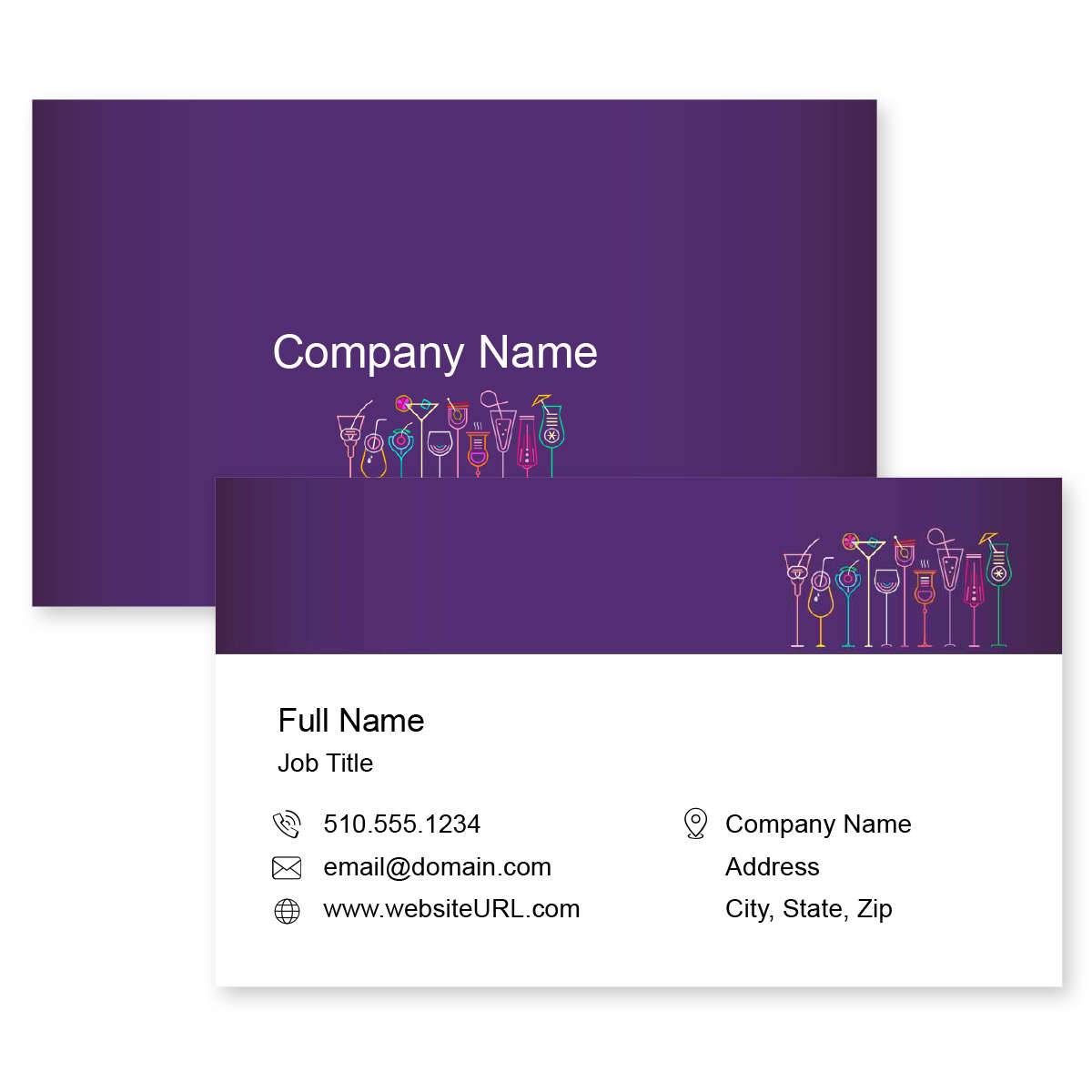 Drinks Business Card 2x3-1/2 Rectangle | Deluxe