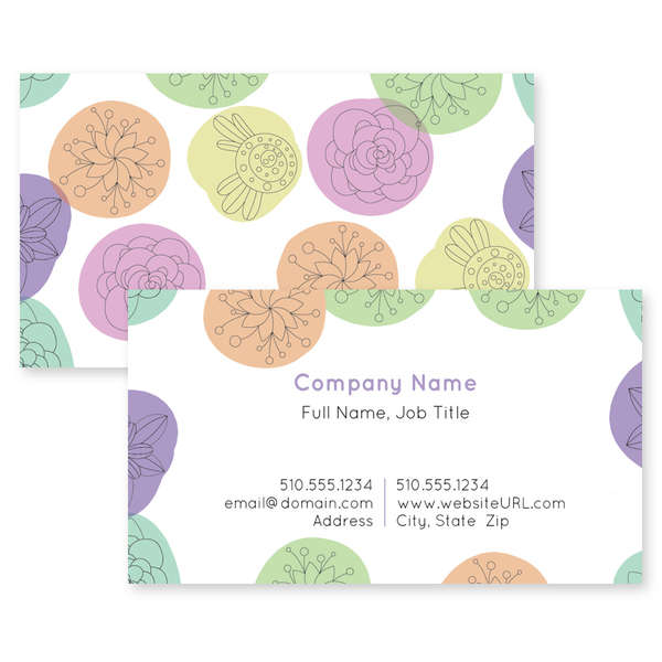 Blossom Bliss Business Card 2x3-1/2 Rectangle Horizontal | Deluxe