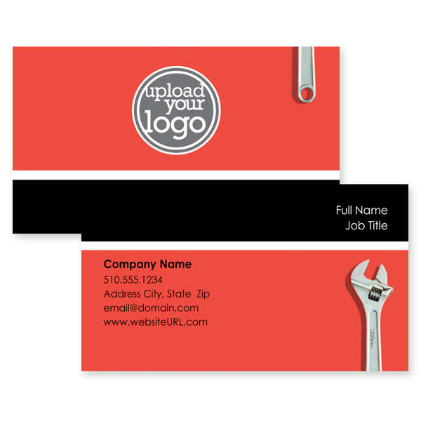 Rugged Wrench Business Card 2x3-1/2 Rectangle Horizontal | Deluxe