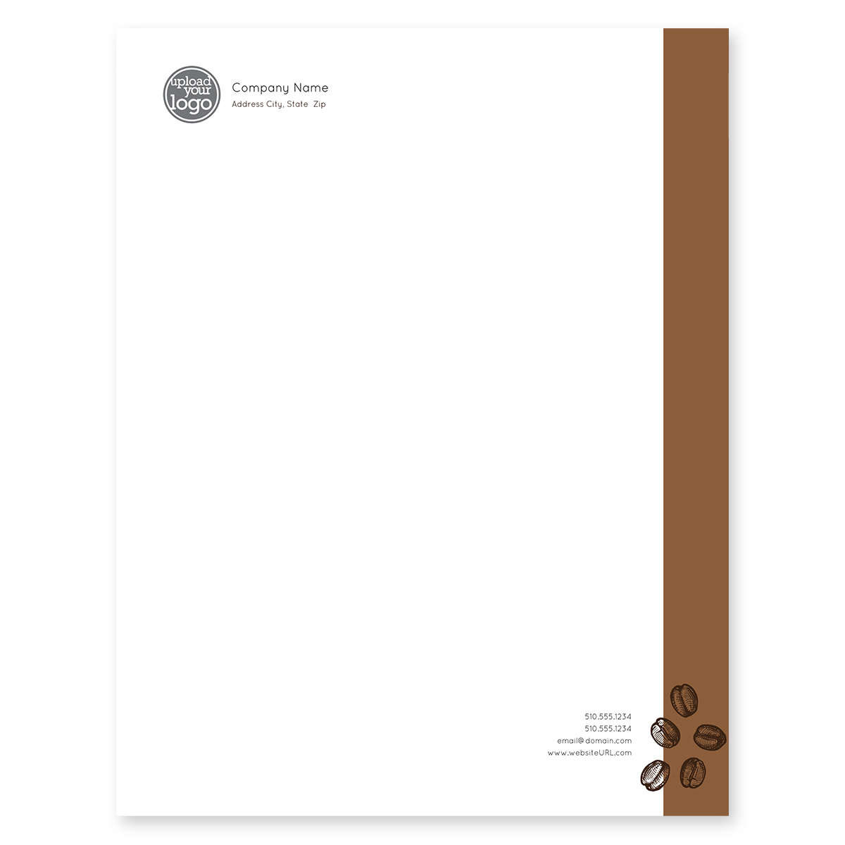 Coffee Beans Letterhead 8-1/2x11 | Deluxe