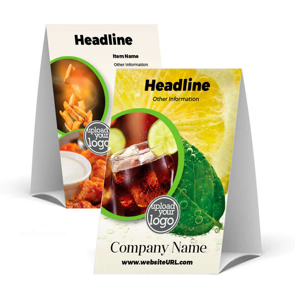 Order Custom Refreshing Drinks Table Tent 4" x 6" Rectangle Vertical Online