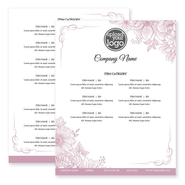 Garden Cafe Menu 8-1/2"x11" Rectangle Vertical | Deluxe
