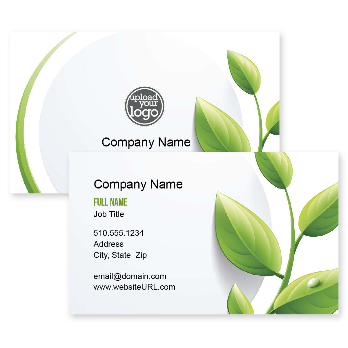 Leaf Spring Business Card 2x3-1/2 Rectangle Horizontal | Deluxe