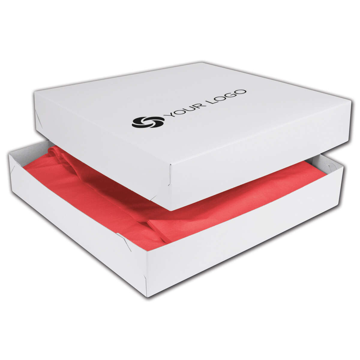 White Two-Piece Gift Boxes, 16 x 16 x 3", Customization Options ...