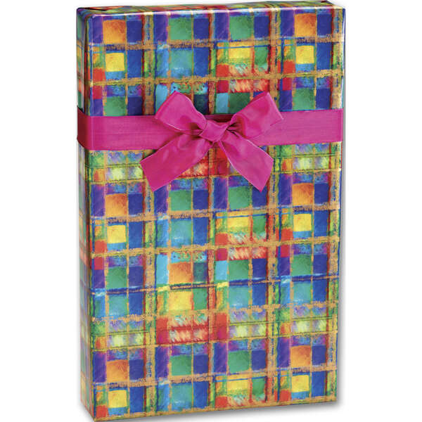 Power Plaid Gift Wrap, 24" x 100' | Deluxe