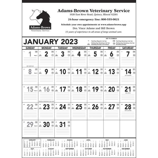 Black & White Contractor Memo Calendar - 2023 | Deluxe