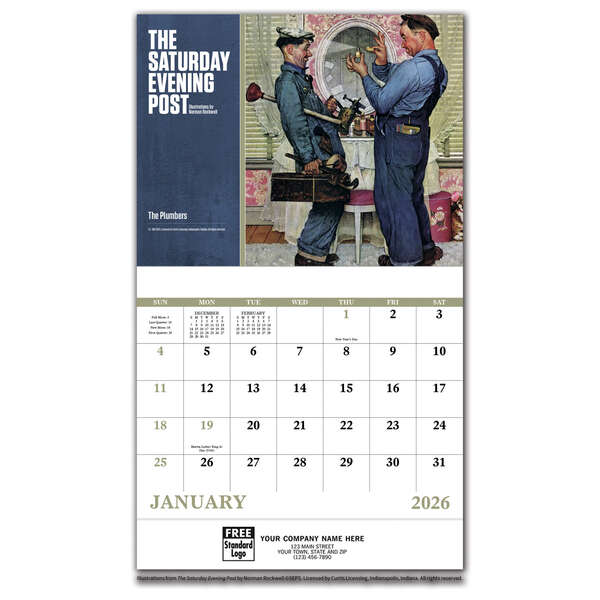 Order Custom The Saturday Evening Post Calendar II, Stapled